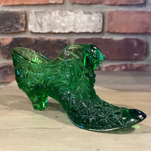Art | Fenton Glass Daisy Button Cat Head Glass Shoe | Poshmark